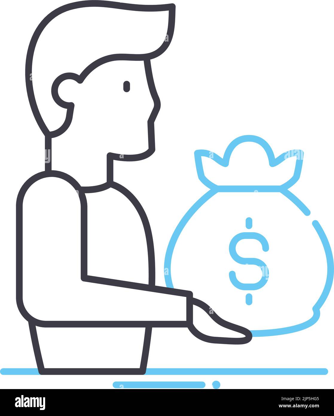 customer line icon, outline symbol, vector illustration, concept sign ...