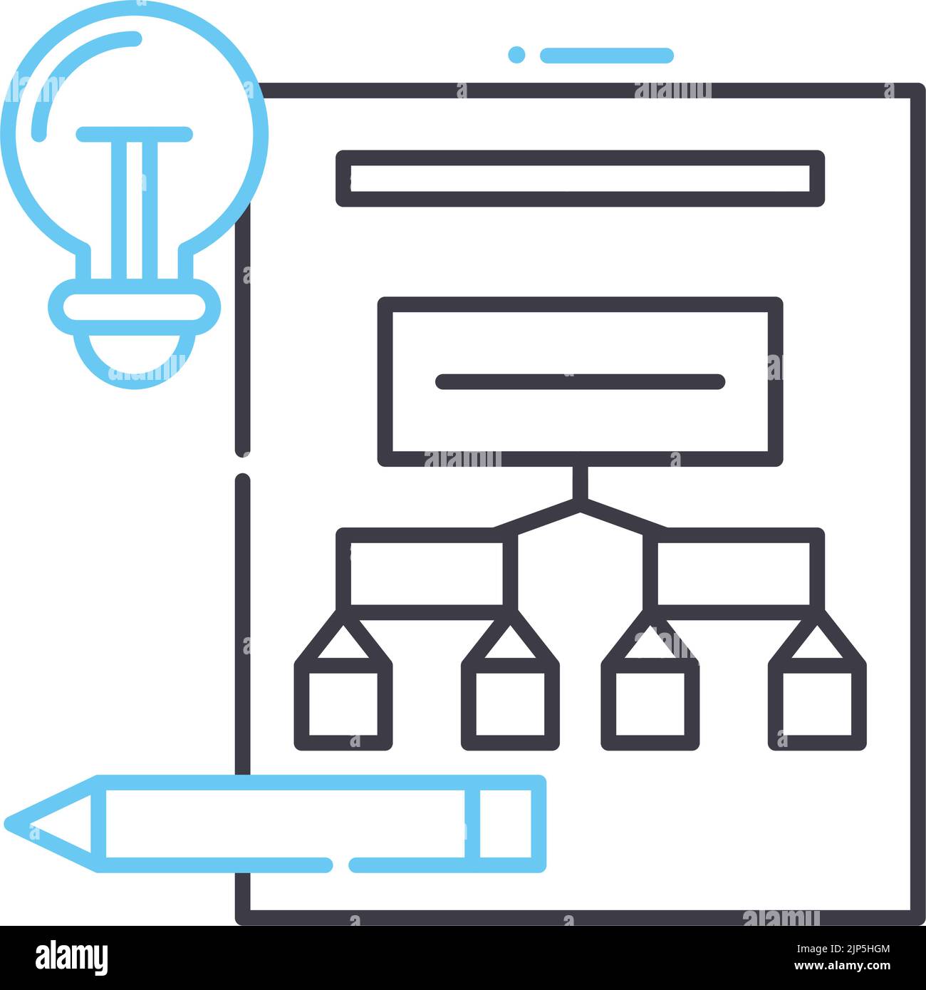 business plan line icon, outline symbol, vector illustration, concept ...