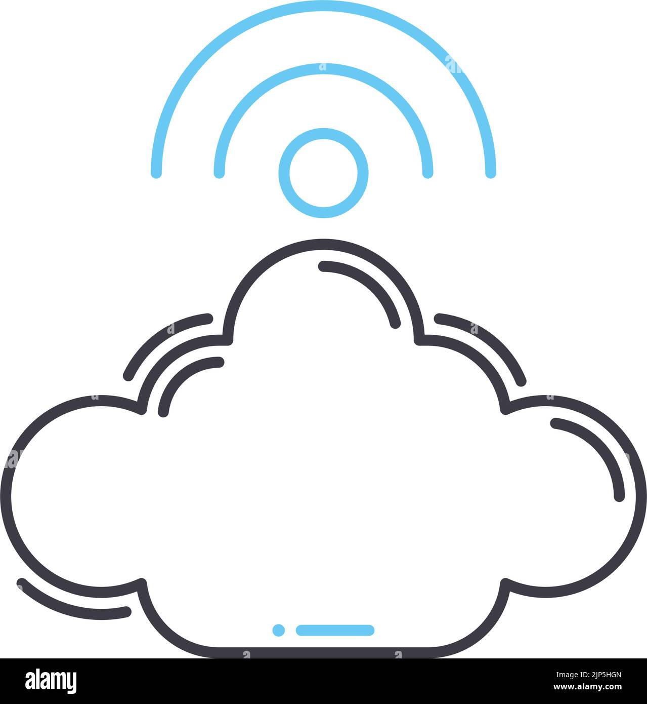 cloud wireless system line icon, outline symbol, vector illustration ... cloud wireless system line icon, outline symbol, vector illustration ...