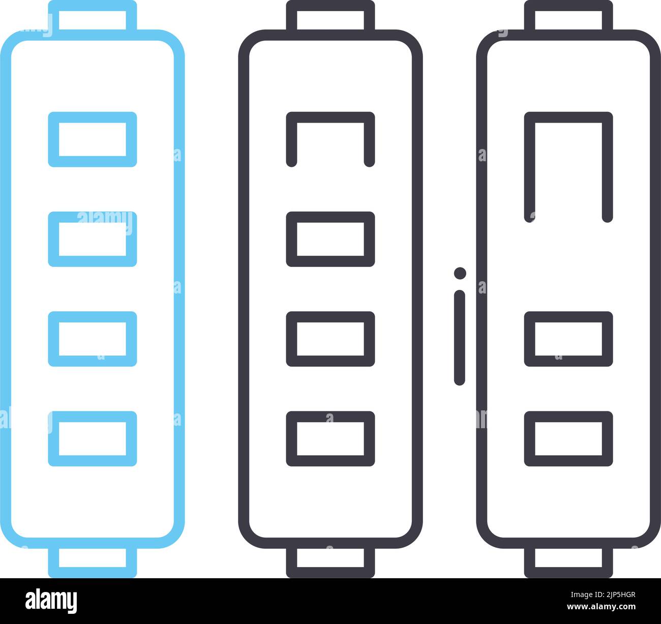 charging battery line icon, outline symbol, vector illustration ...