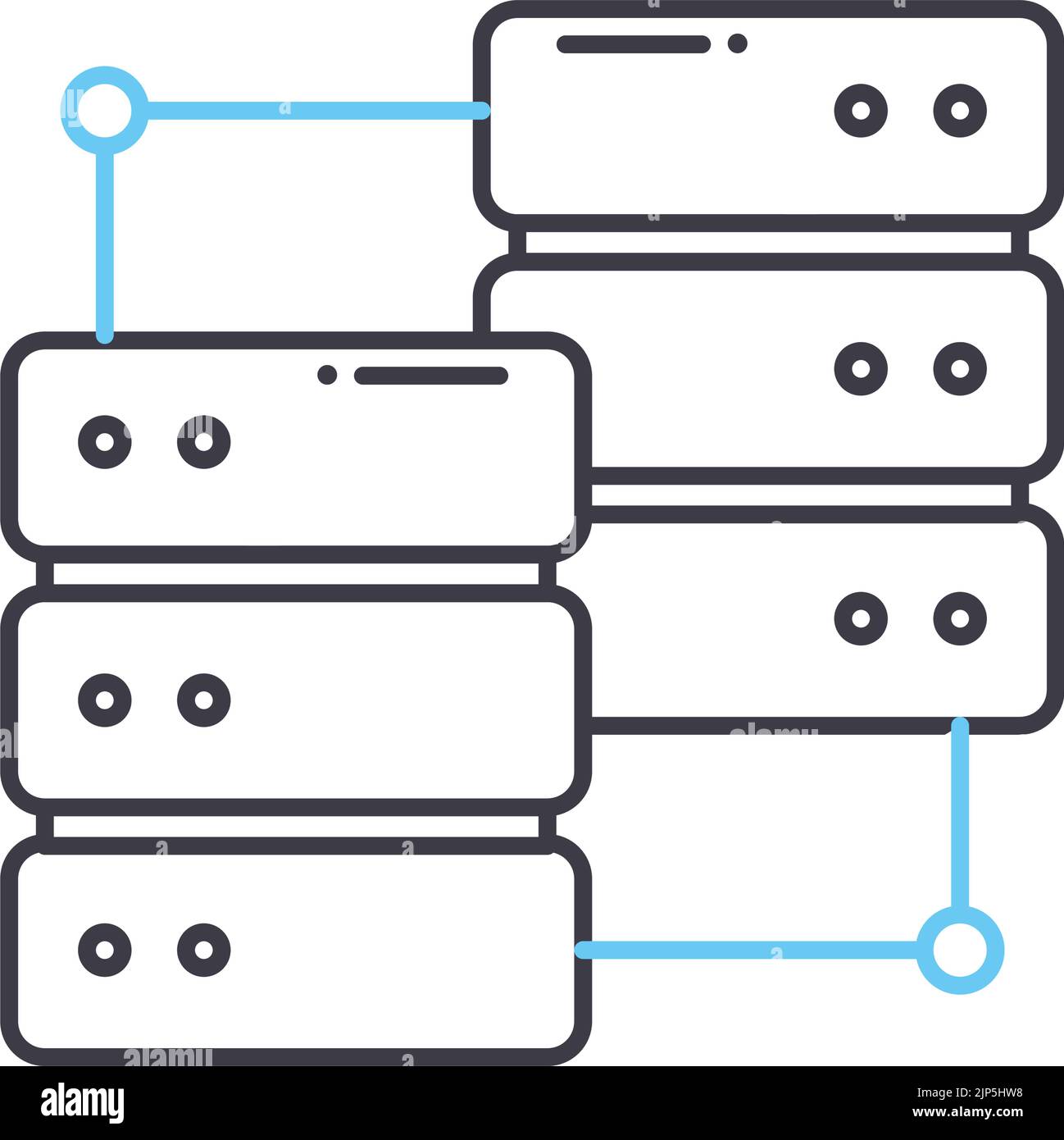 data centre line icon, outline symbol, vector illustration, concept ...