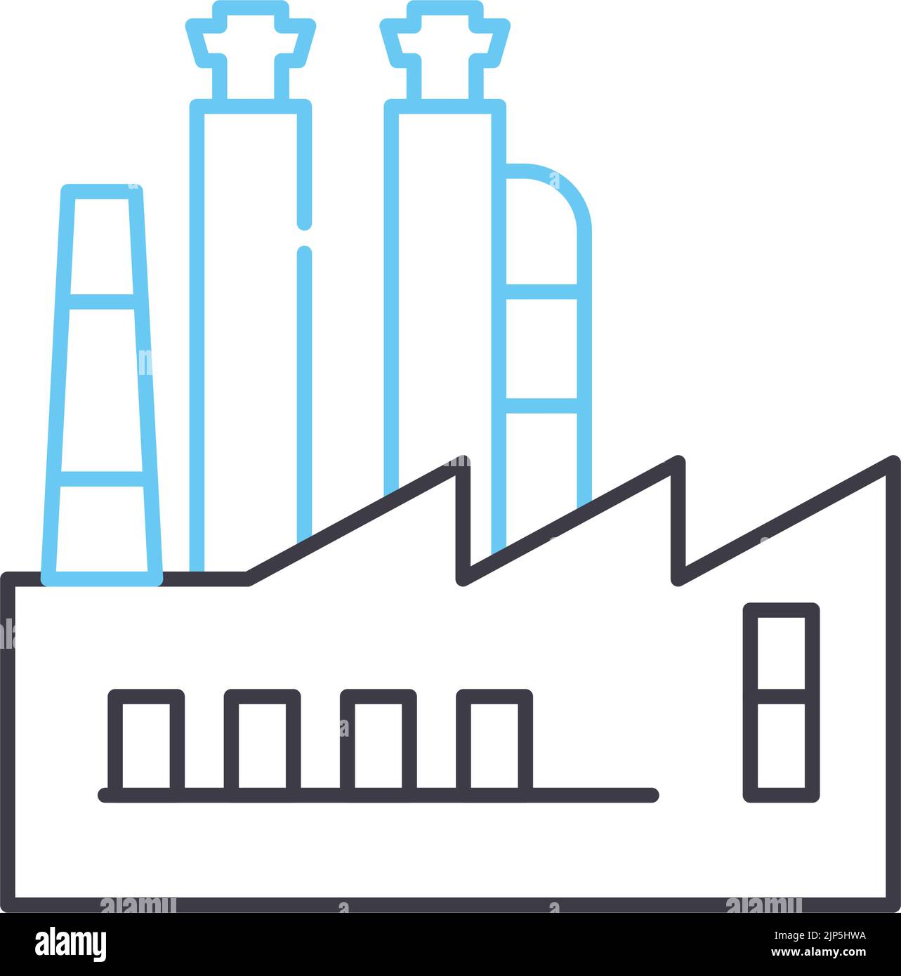 factory line icon, outline symbol, vector illustration, concept sign ...