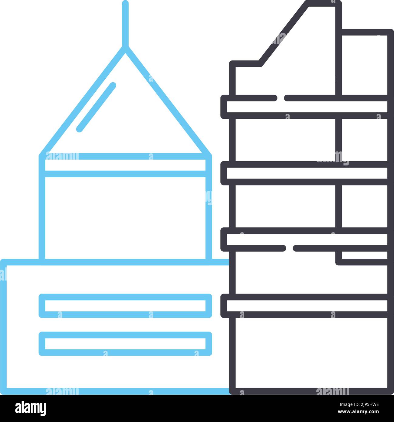 construction site line icon, outline symbol, vector illustration ...