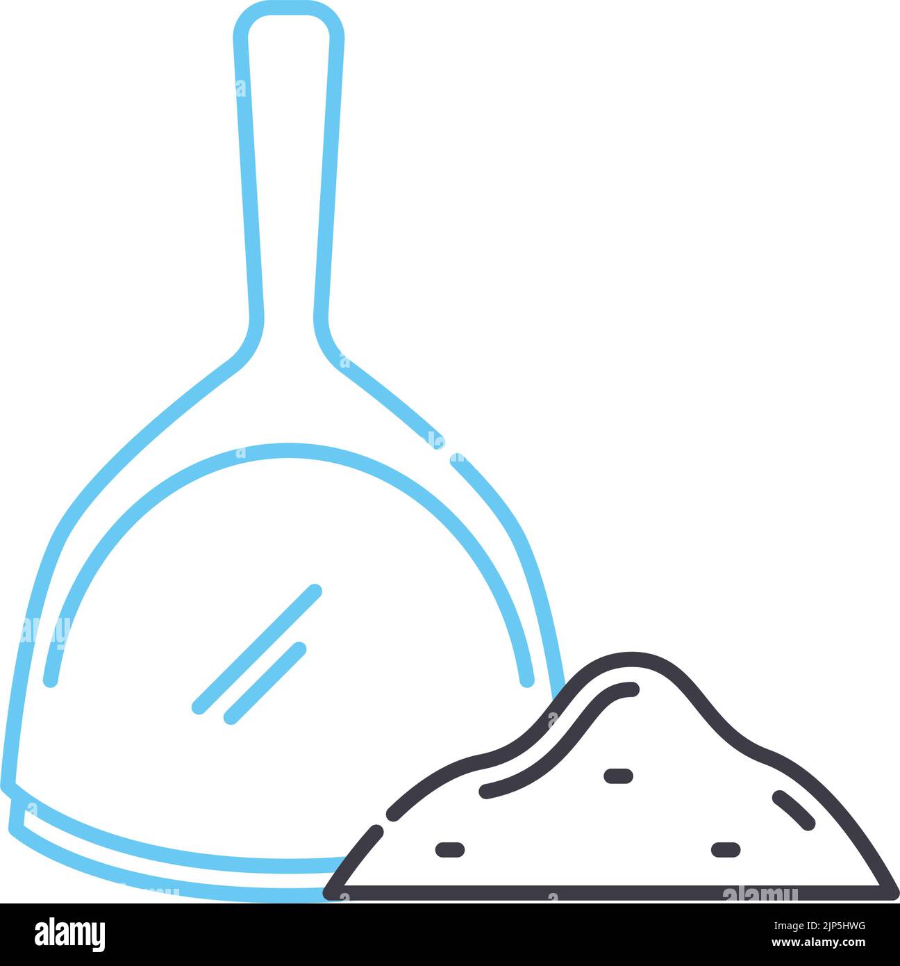 dust pan line icon, outline symbol, vector illustration, concept sign ...