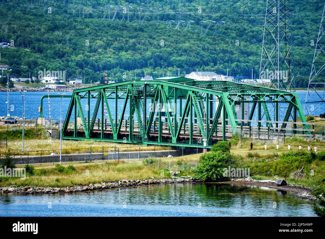 The bridge of the Canso Causeway which covers the Straight of Canso and ...