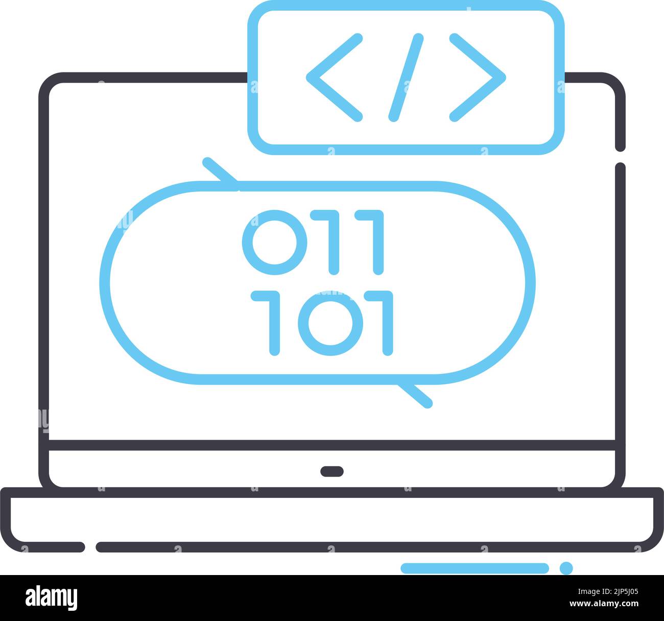 Coding Line Icon Outline Symbol Vector Illustration Concept Sign Stock Vector Image And Art Alamy