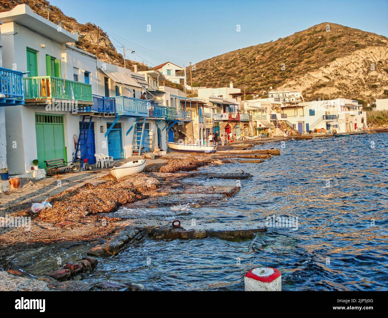 The picturesque village of Klima with traditional houses on the island ...