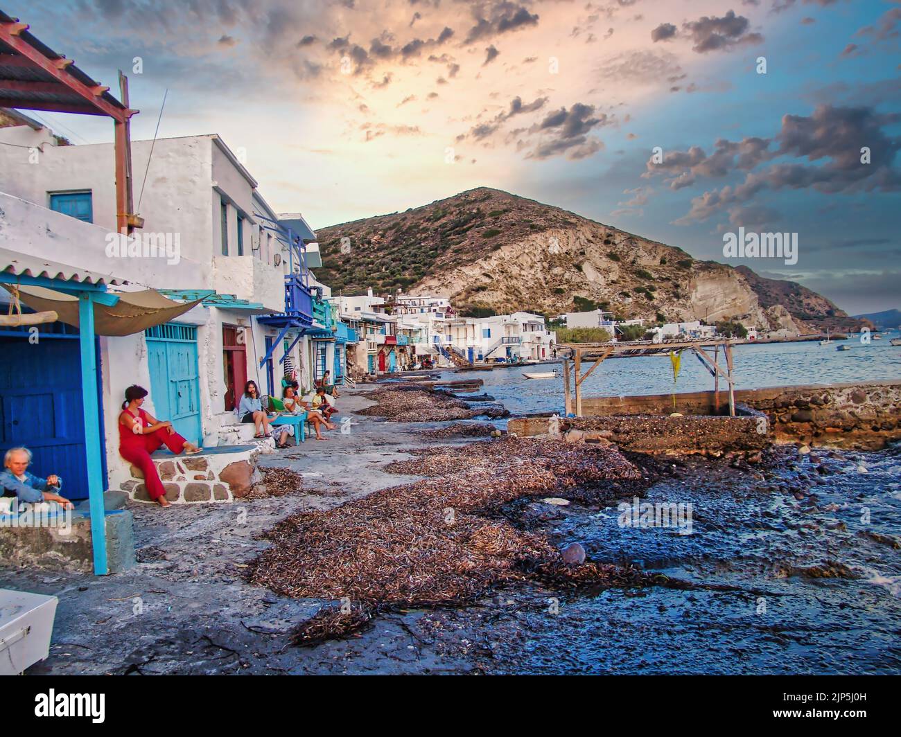 The picturesque village of Klima with traditional houses on the island ...