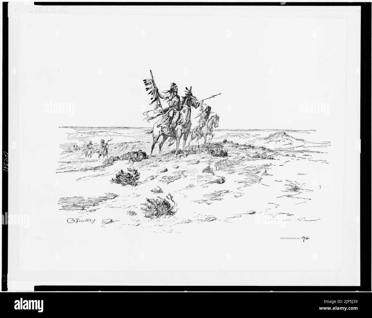 The Indian of the plains as he was - C.M. Russell Stock Photo - Alamy