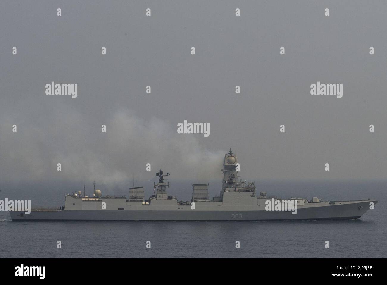 The Indian Navy destroyer INS Kolkata (D63) and the British Navy ...