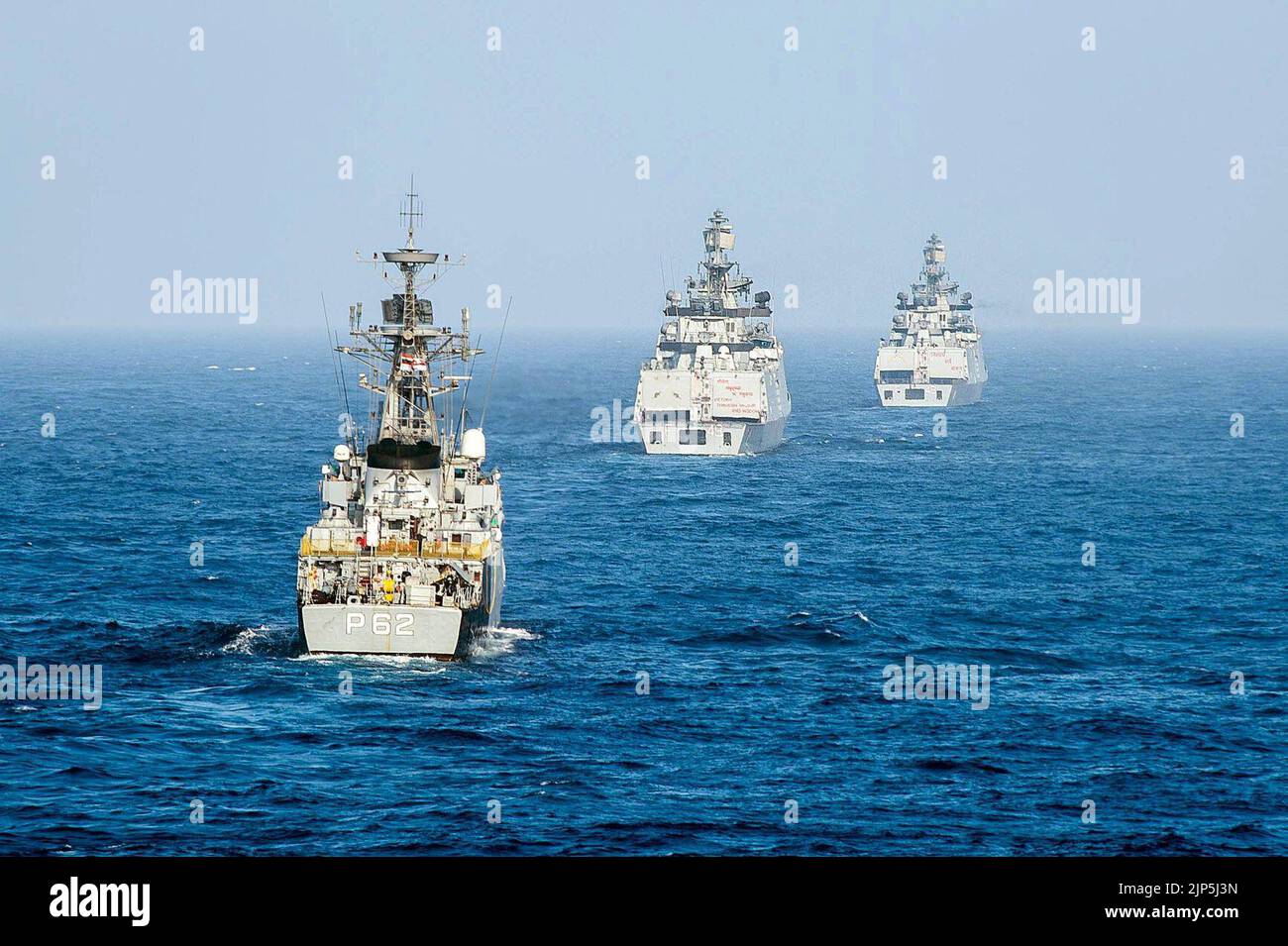 The Indian Navy Kora-class corvette INS Kirch (P62) and Shivalik-class ...