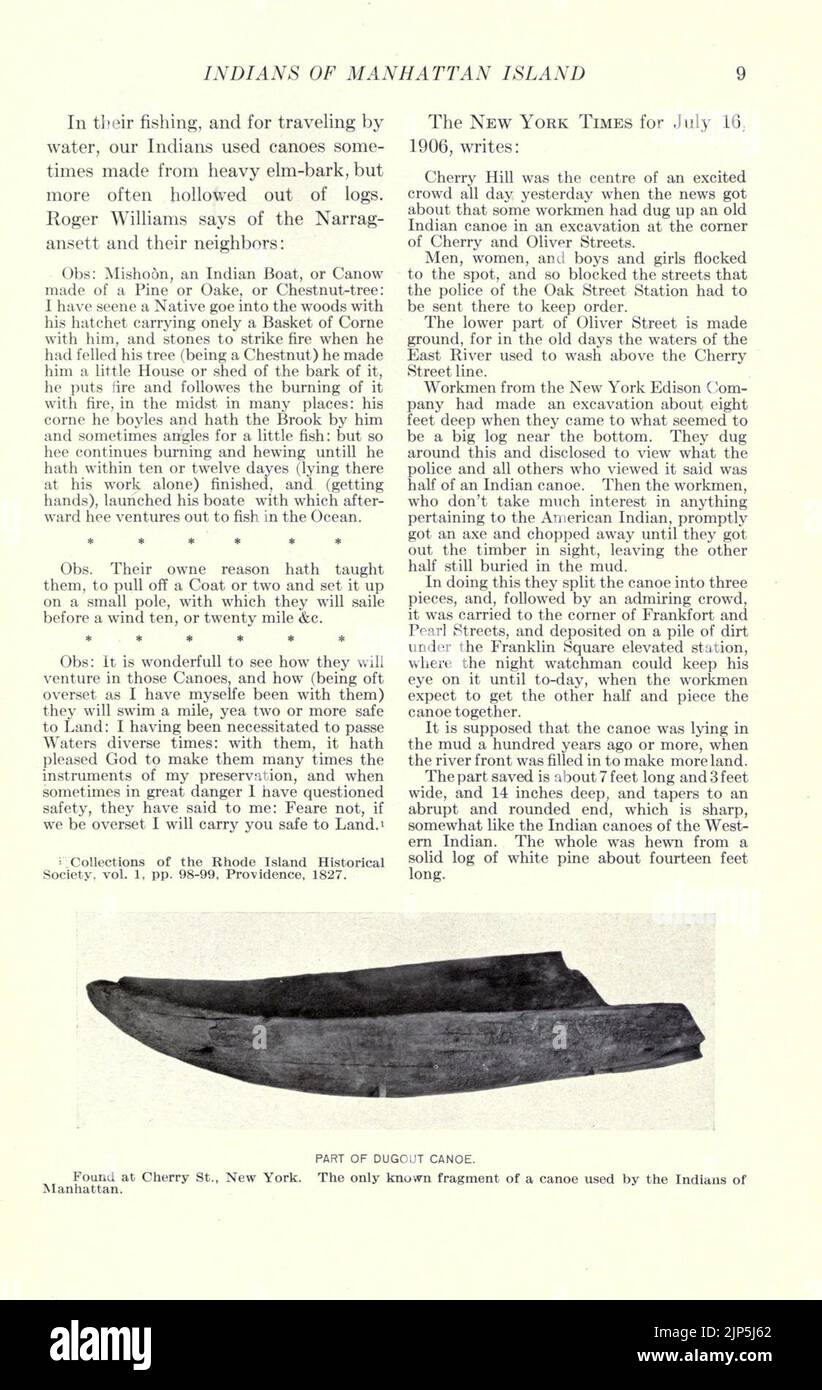 The Indians of Manhattan island and vicinity (Page 9 Stock Photo - Alamy