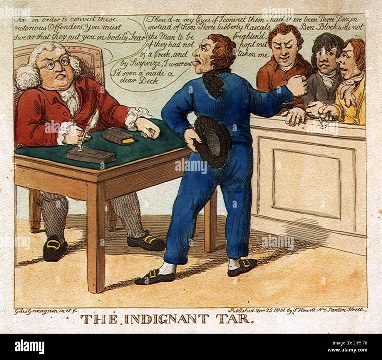 The Indignant Tar. (caricature Stock Photo - Alamy