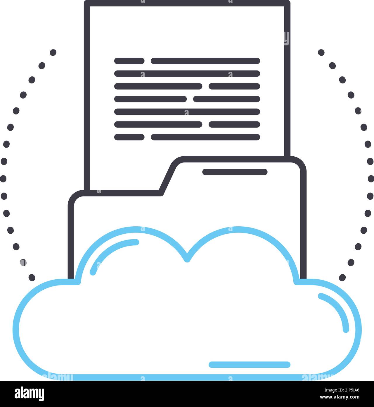 file sharing line icon, outline symbol, vector illustration, concept ...