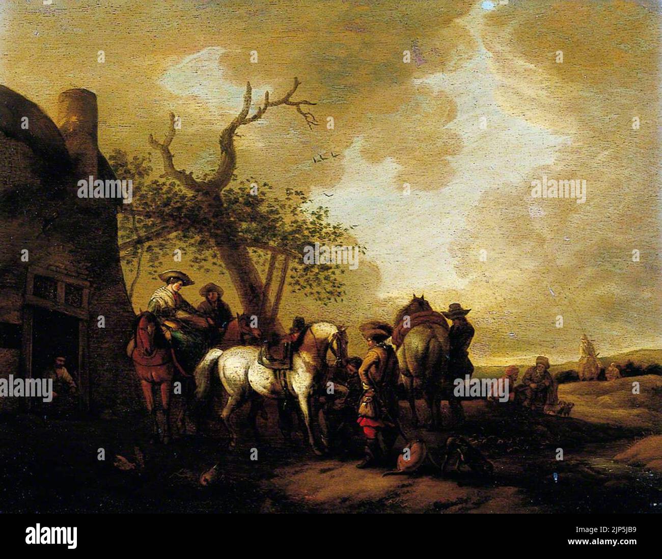 The Inn Yard after Philips Wouwerman Stock Photo - Alamy