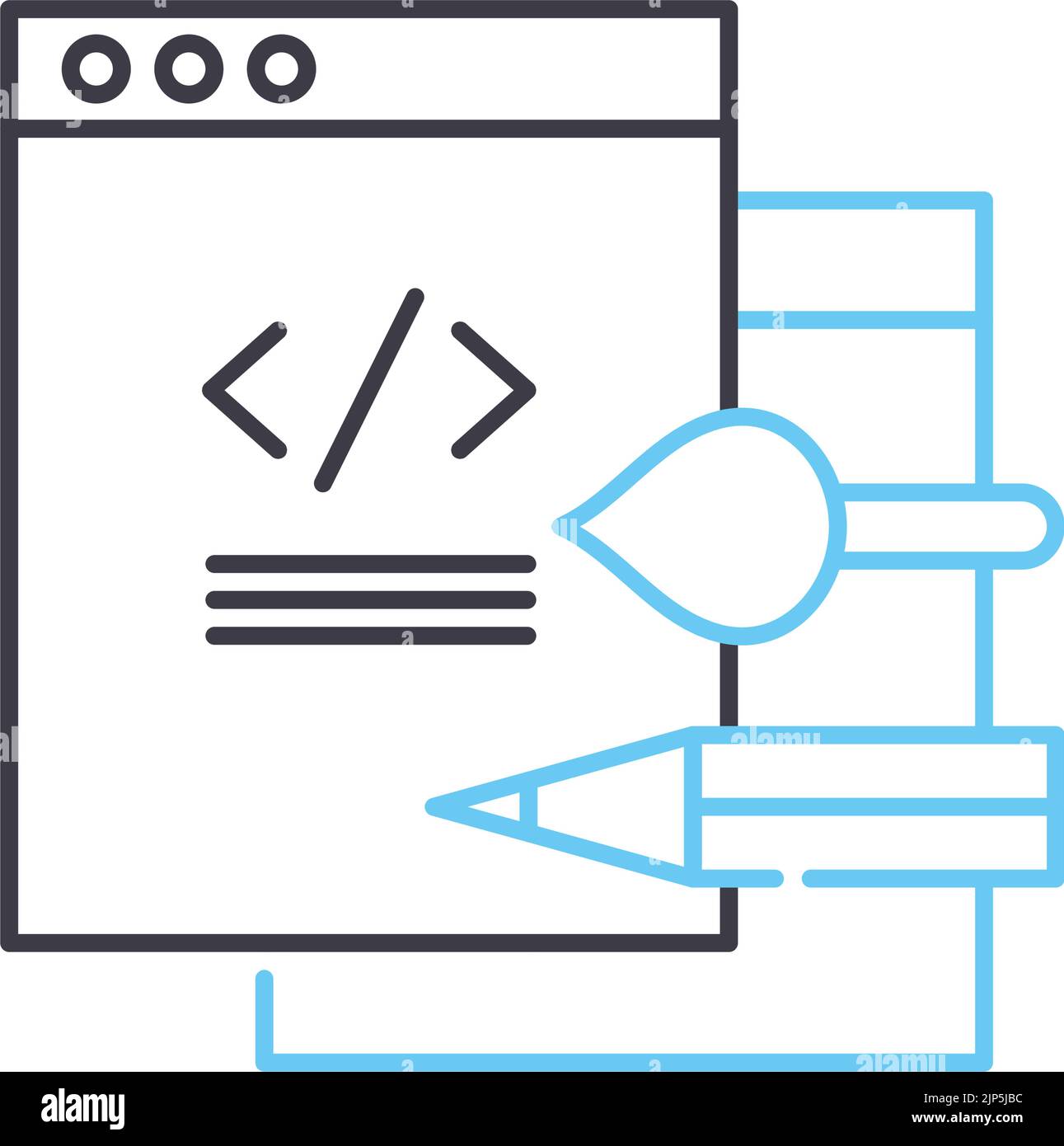 design webpage line icon, outline symbol, vector illustration, concept ...