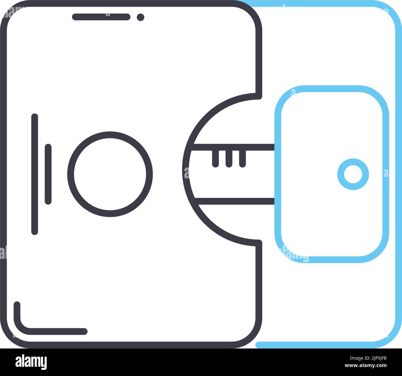 Electronic Key Card Line Icon Outline Symbol Vector Illustration