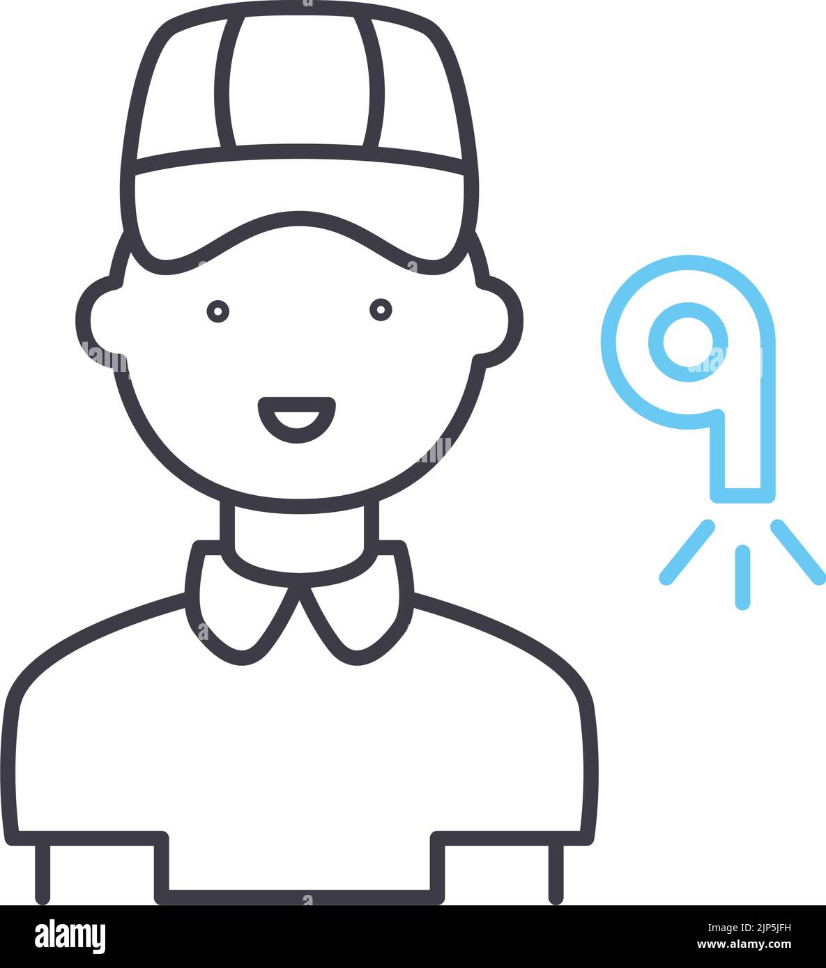 coach line icon, outline symbol, vector illustration, concept sign ...