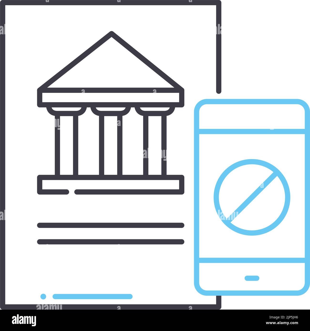 do not disturb line icon, outline symbol, vector illustration, concept ...