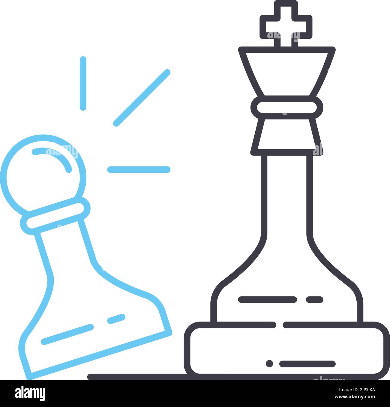 competitive strategy line icon, outline symbol, vector illustration ...