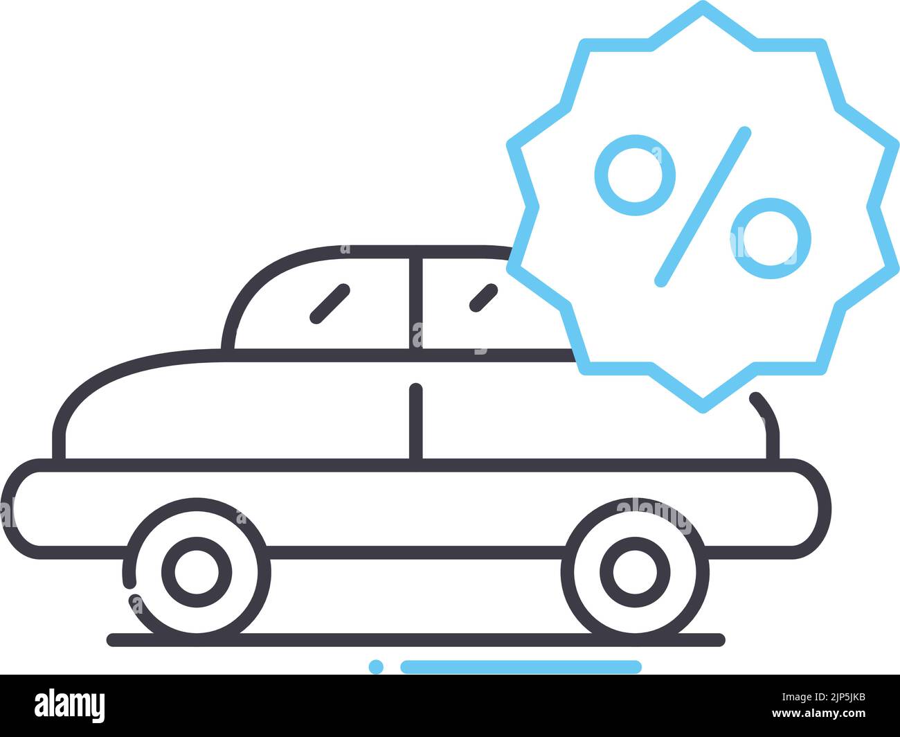 Car Sale Promotion Line Icon Outline Symbol Vector Illustration