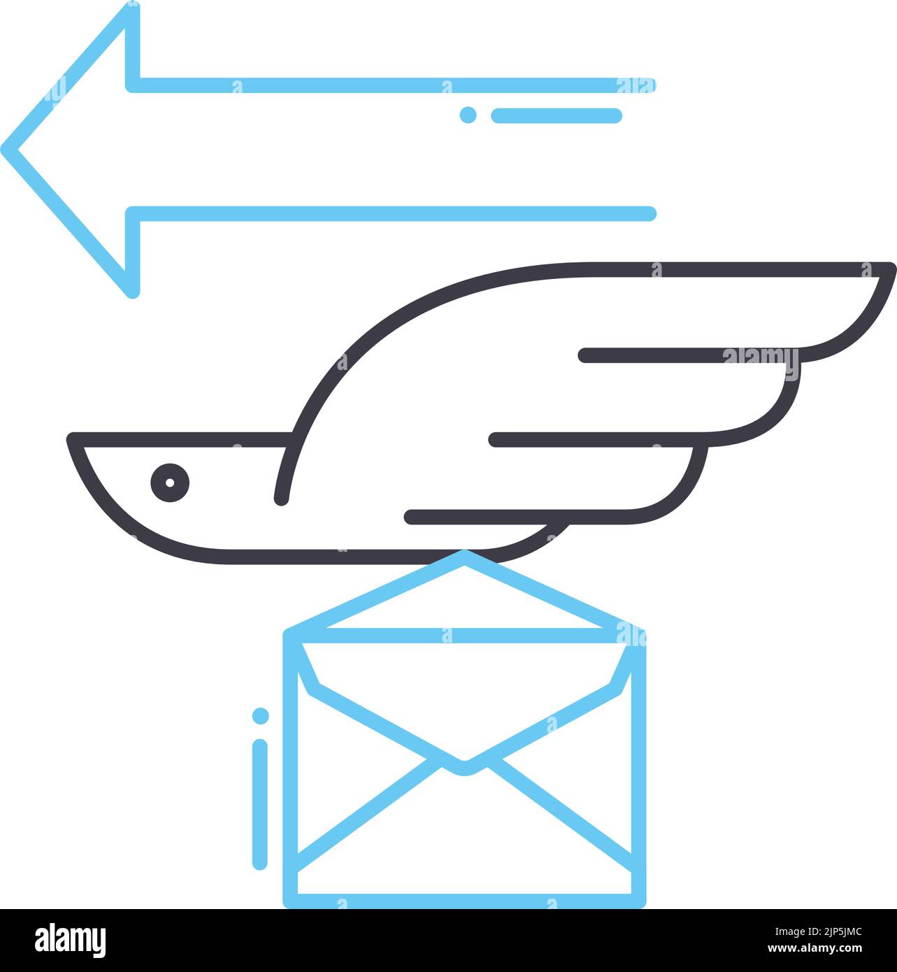 delivery line icon, outline symbol, vector illustration, concept sign ...