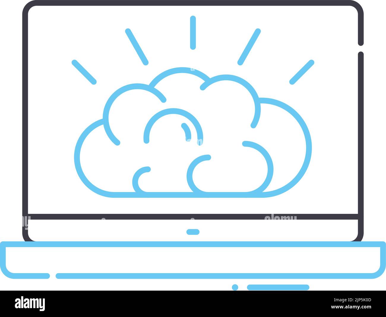 computer research line icon, outline symbol, vector illustration ...