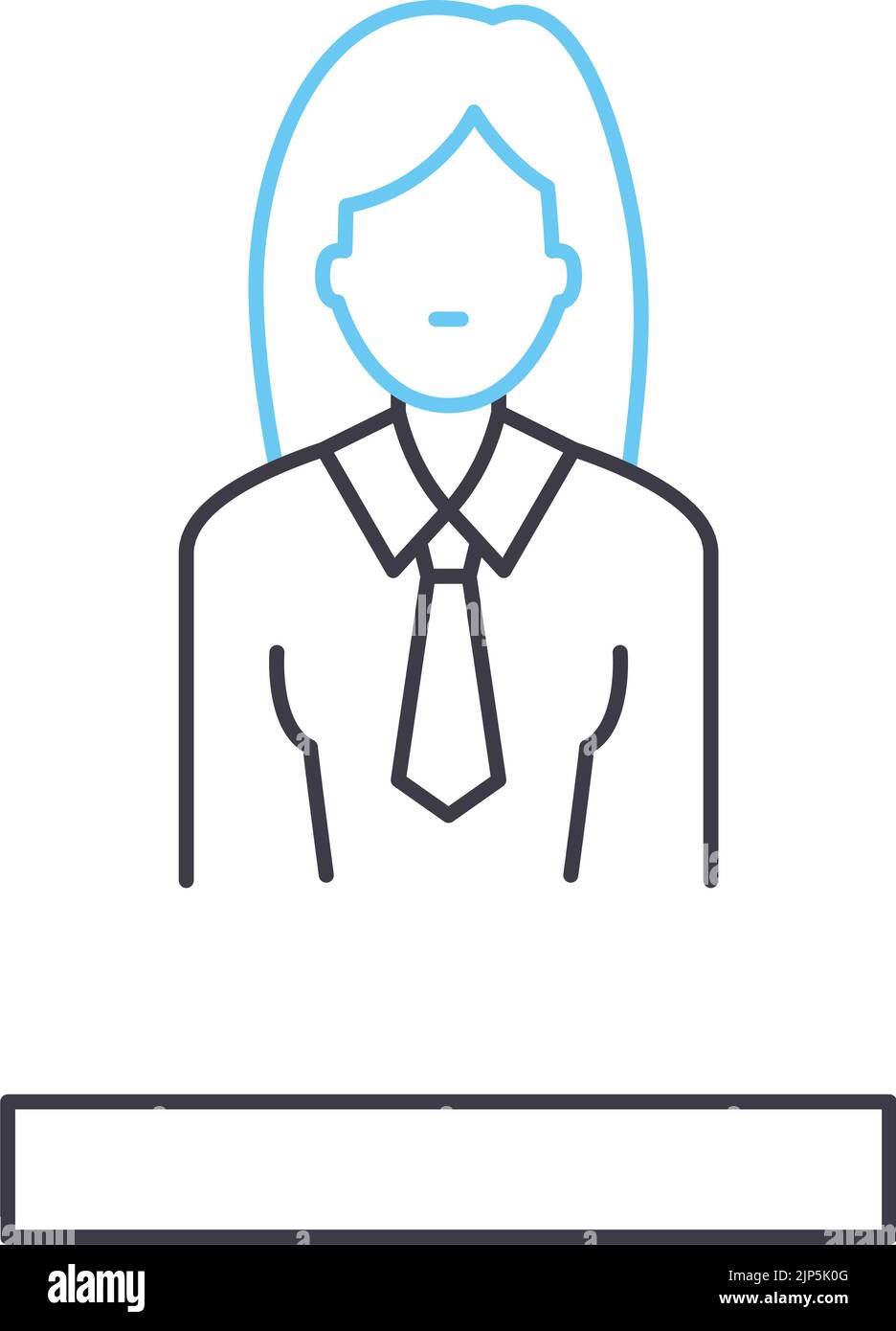 business women avatar line icon, outline symbol, vector illustration ...