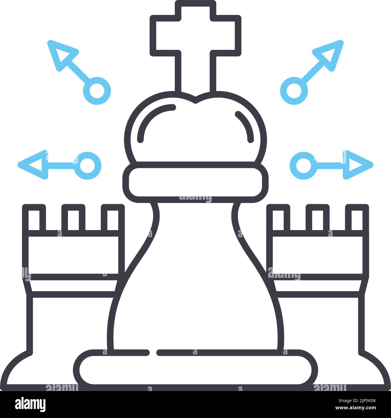 business strategy line icon, outline symbol, vector illustration ...