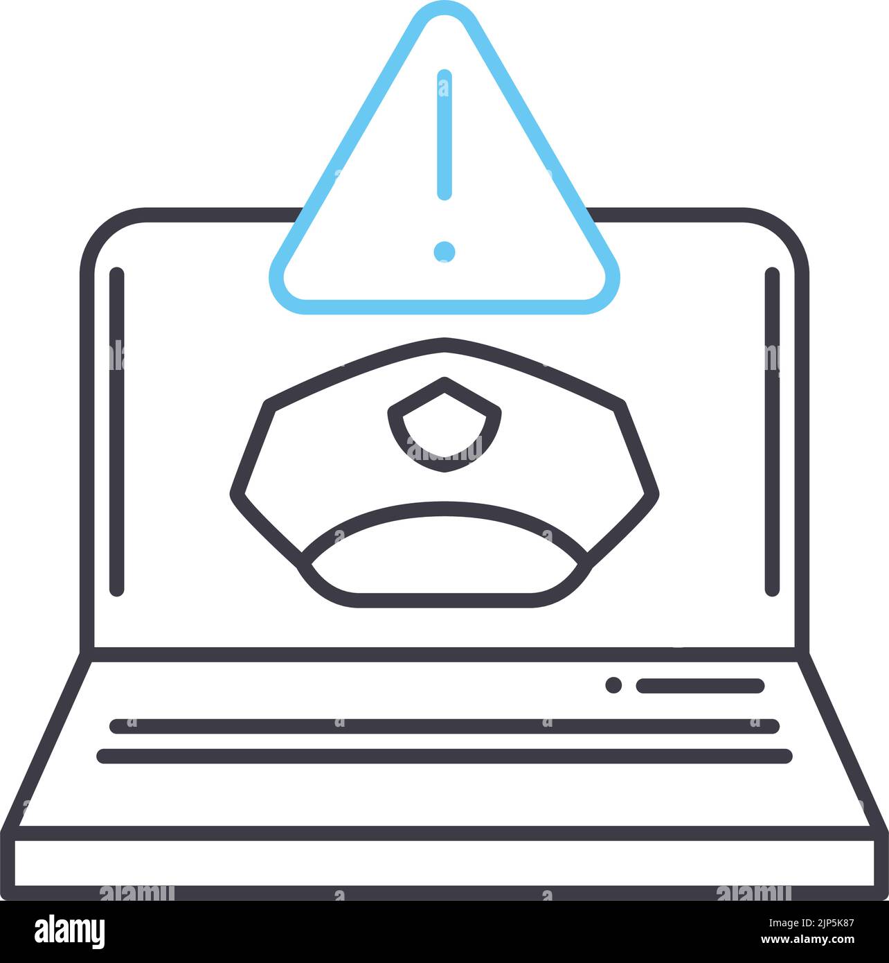 cyber police line icon, outline symbol, vector illustration, concept ...