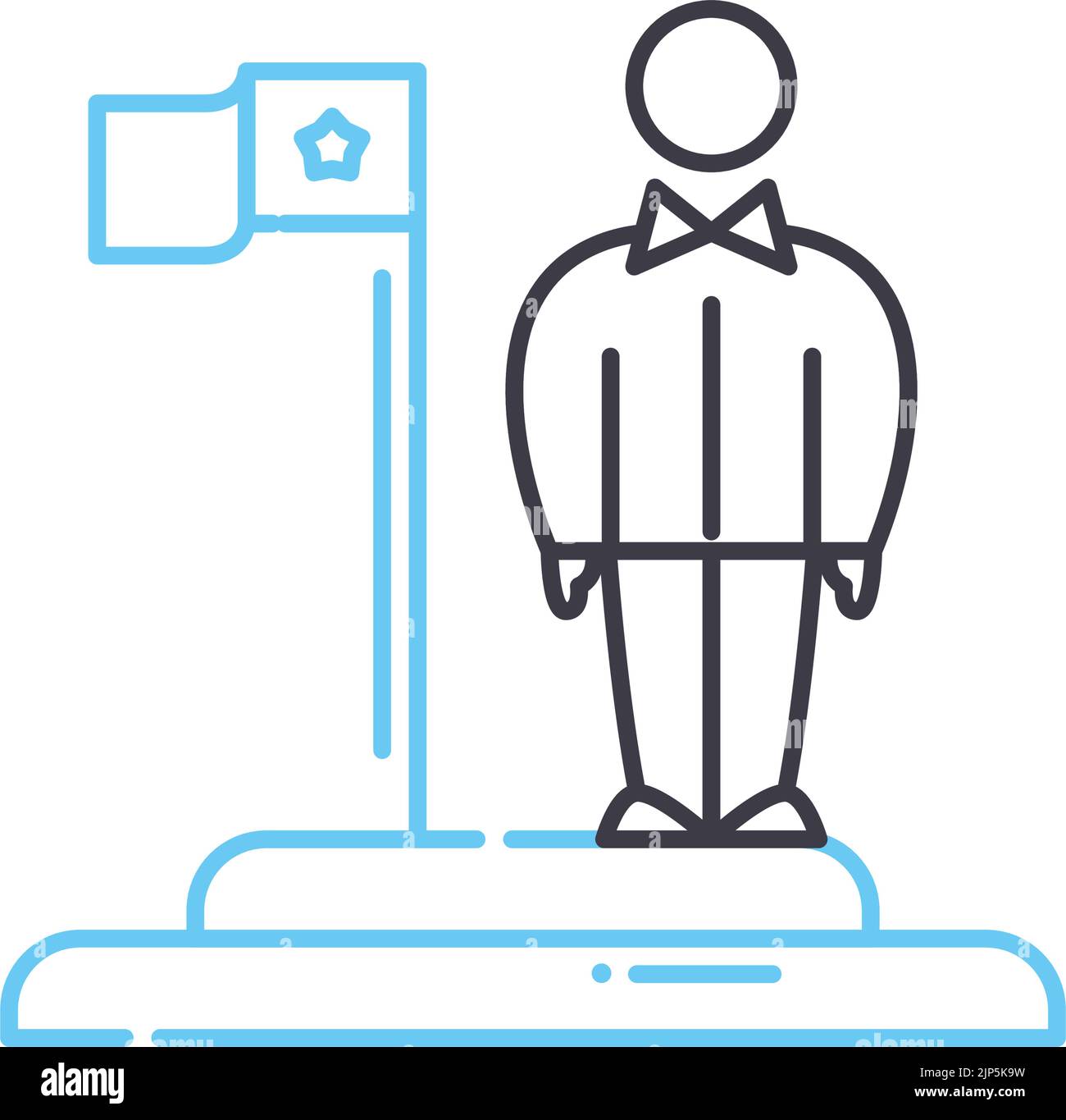 corporate leader line icon, outline symbol, vector illustration ...