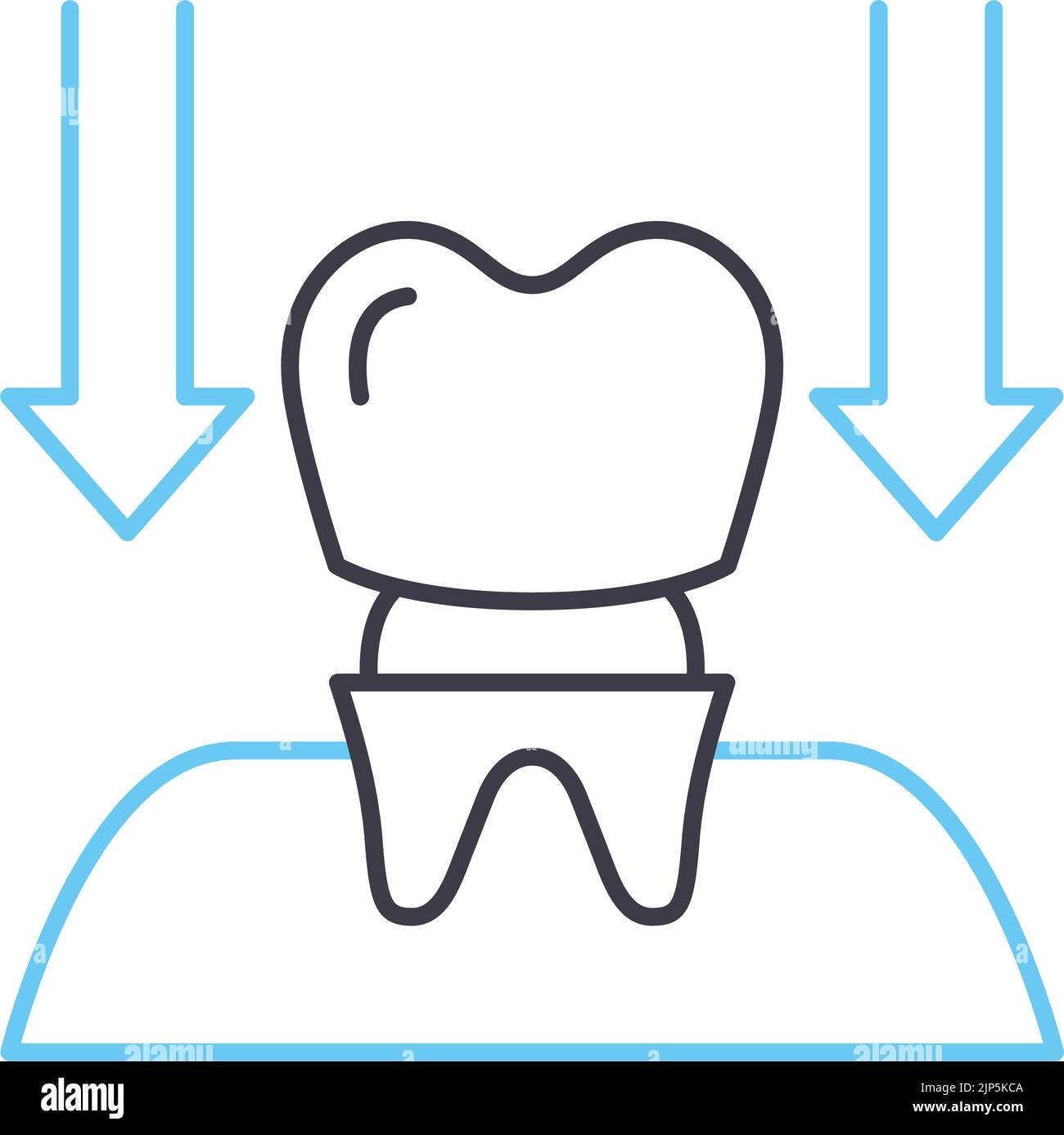 dental crown line icon, outline symbol, vector illustration, concept ...