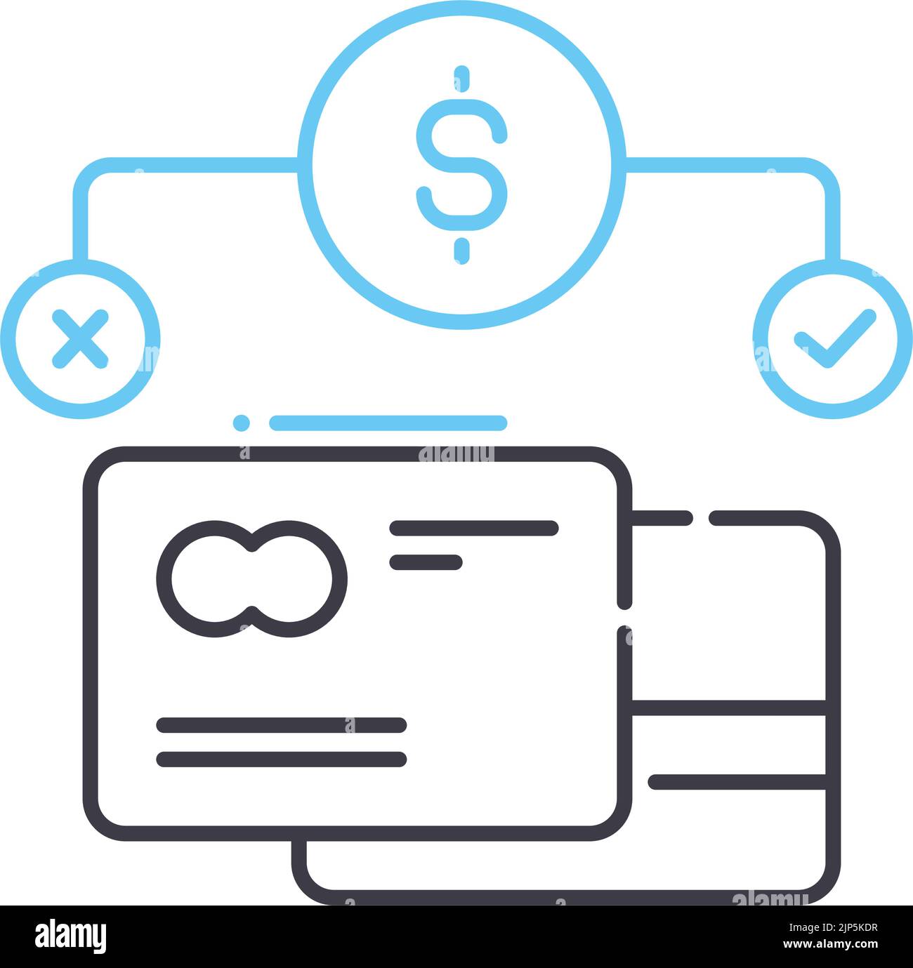 credit history line icon, outline symbol, vector illustration, concept ...