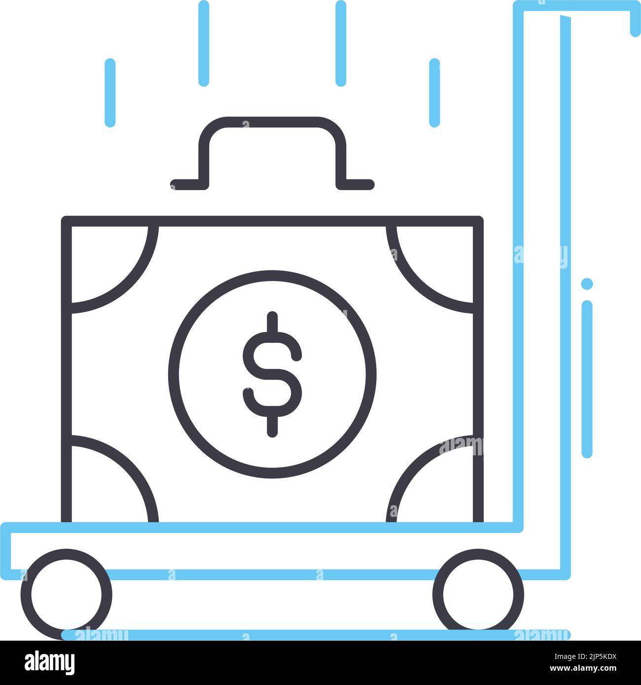 cash and funds line icon, outline symbol, vector illustration, concept ...