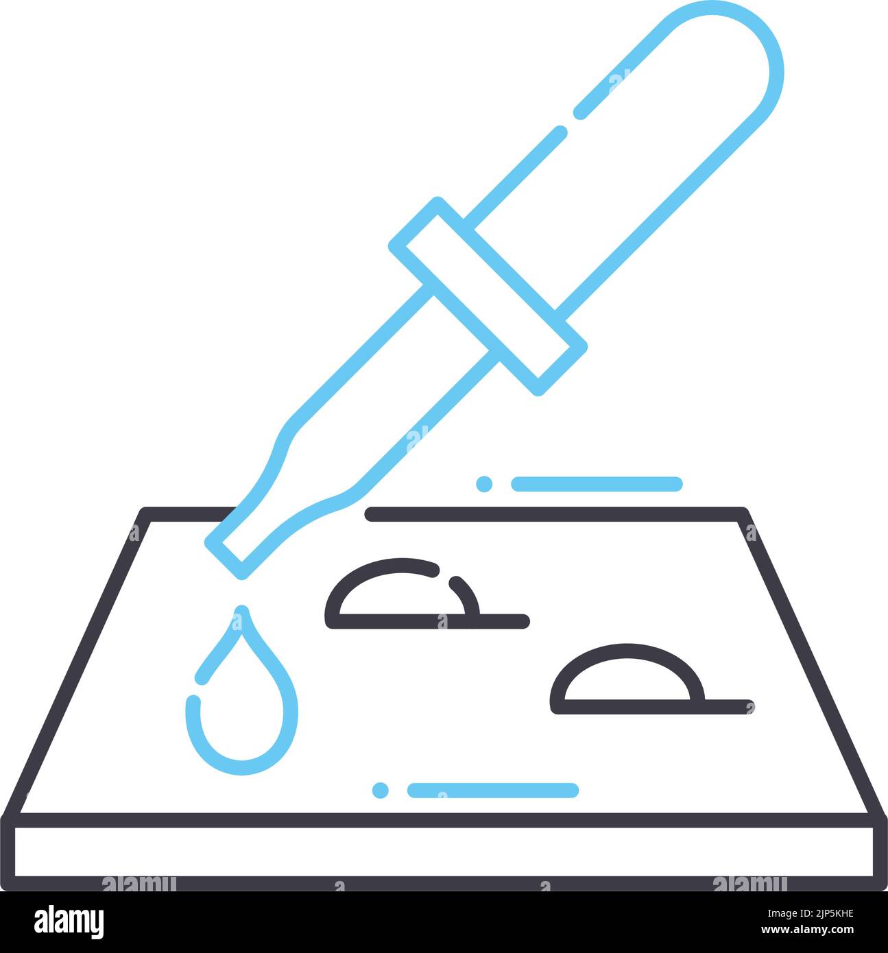chemical dropper line icon, outline symbol, vector illustration ...
