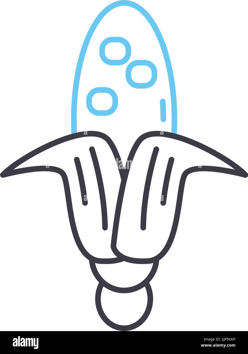 corn line icon, outline symbol, vector illustration, concept sign Stock ...