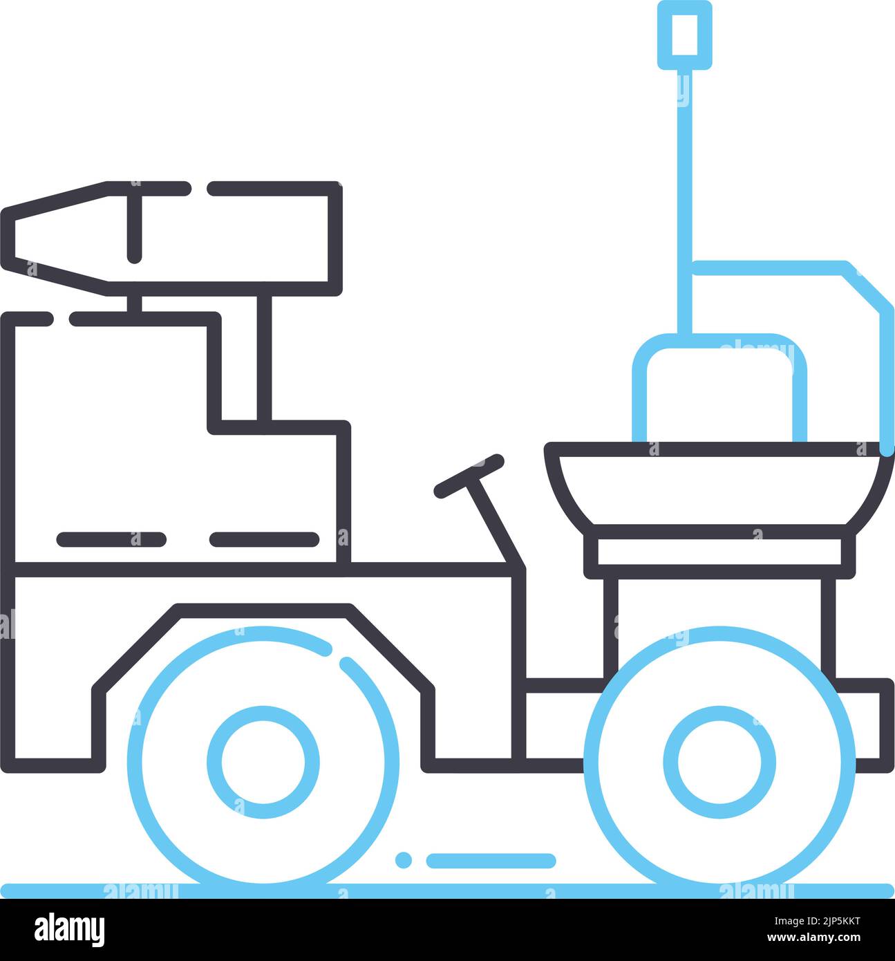 dumper truck line icon, outline symbol, vector illustration, concept ...