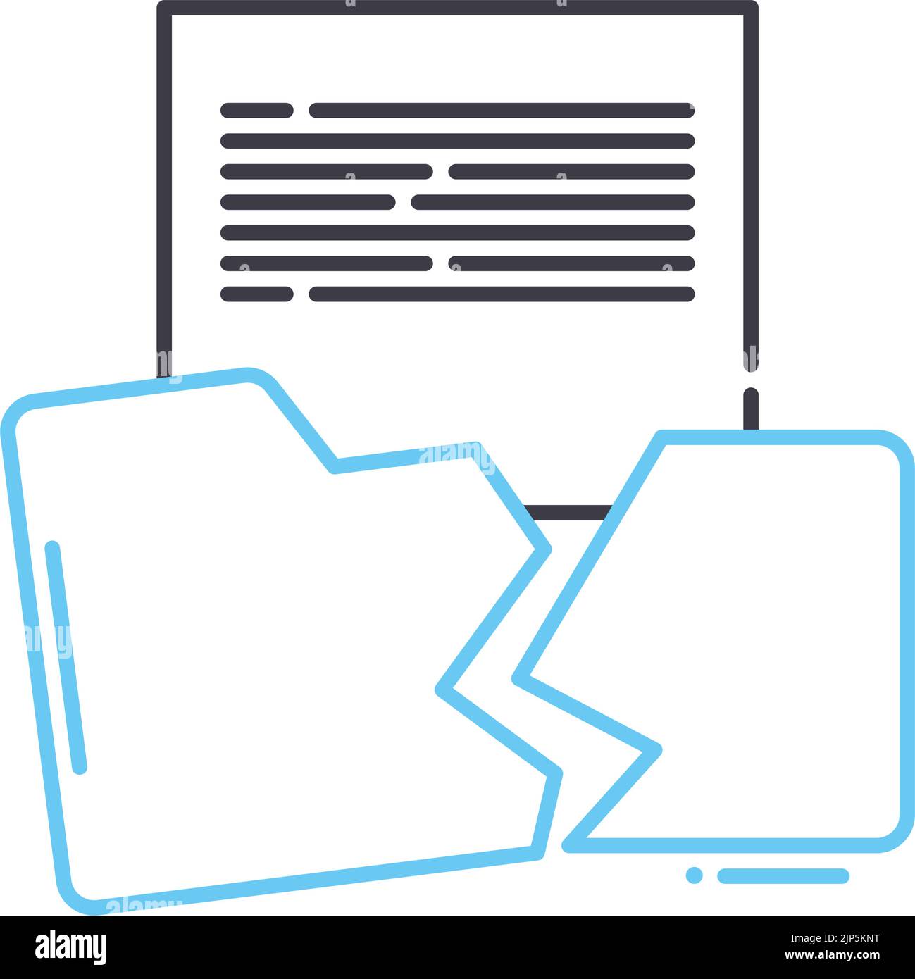 data loss line icon, outline symbol, vector illustration, concept sign ...