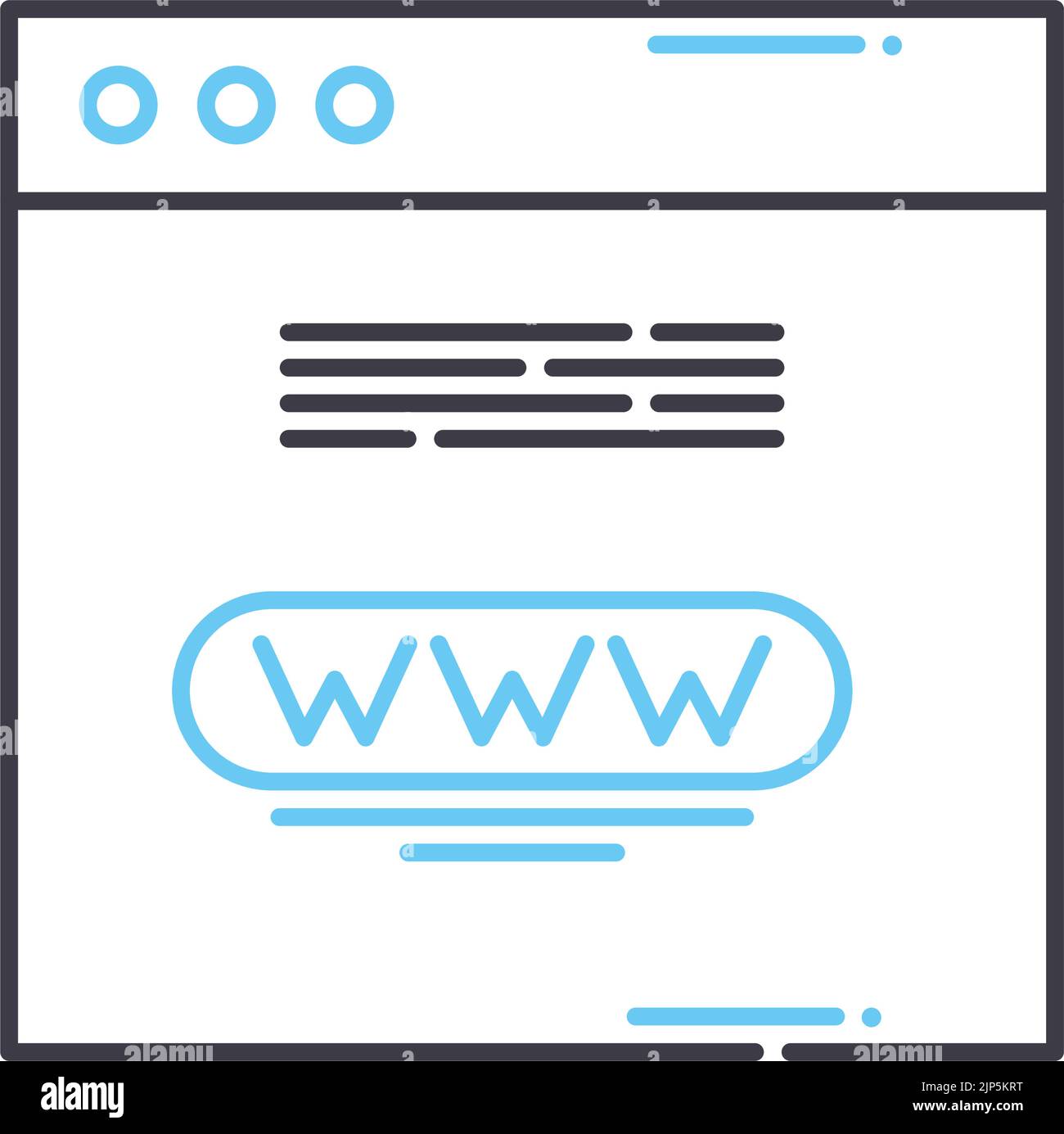 domain name line icon, outline symbol, vector illustration, concept ...