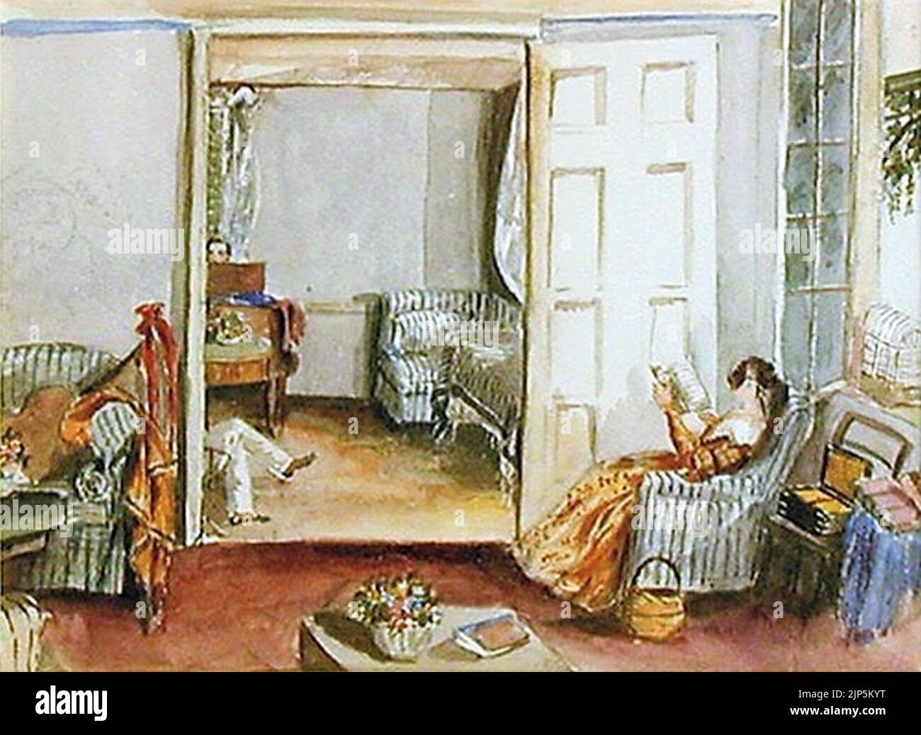 The Interior of the Seigniory House at Beauharnois, Lower Canada, 1838 ...
