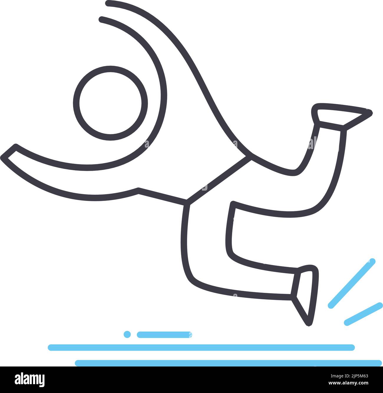 failure lesson line icon, outline symbol, vector illustration, concept ...