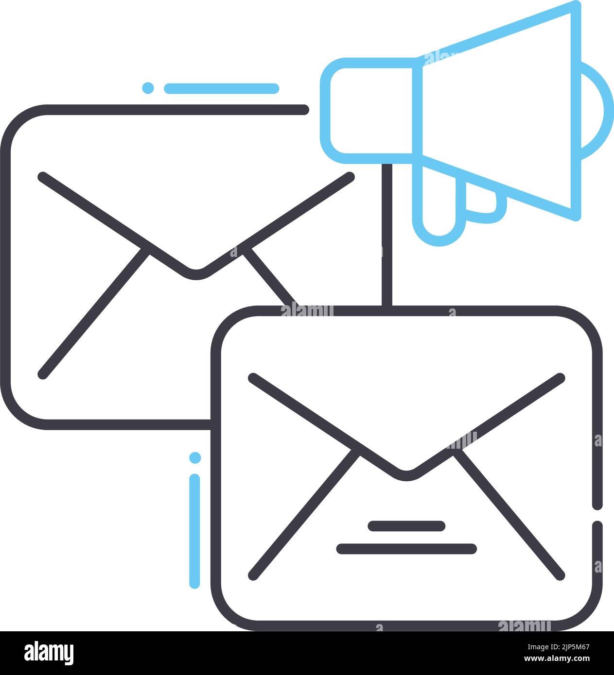 email marketing concept line icon, outline symbol, vector illustration ...