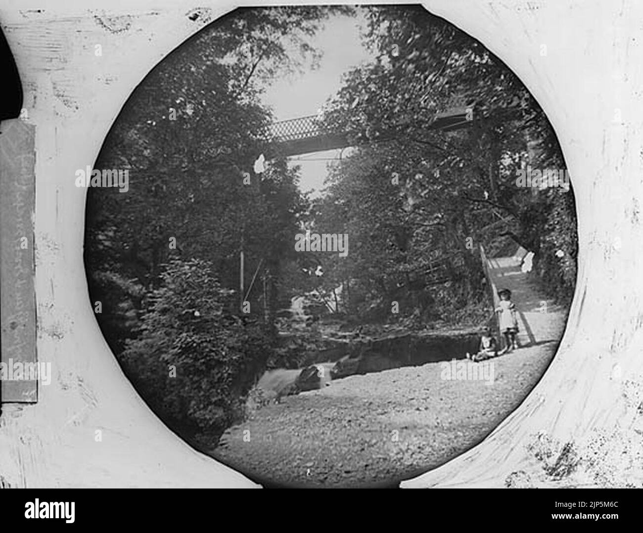 The iron bridge, Trefriw Stock Photo - Alamy