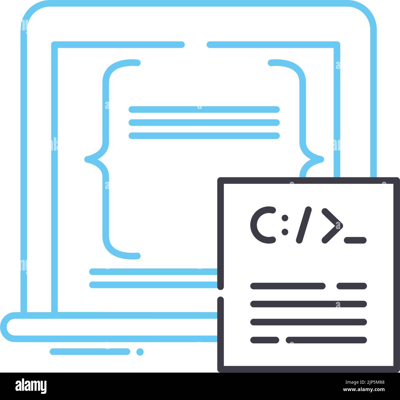 Coding Line Icon Outline Symbol Vector Illustration Concept Sign