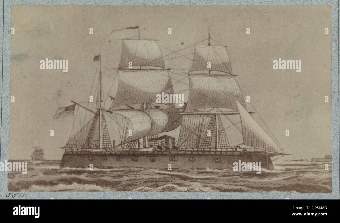 The iron-clad New Ironsides under sail Stock Photo - Alamy