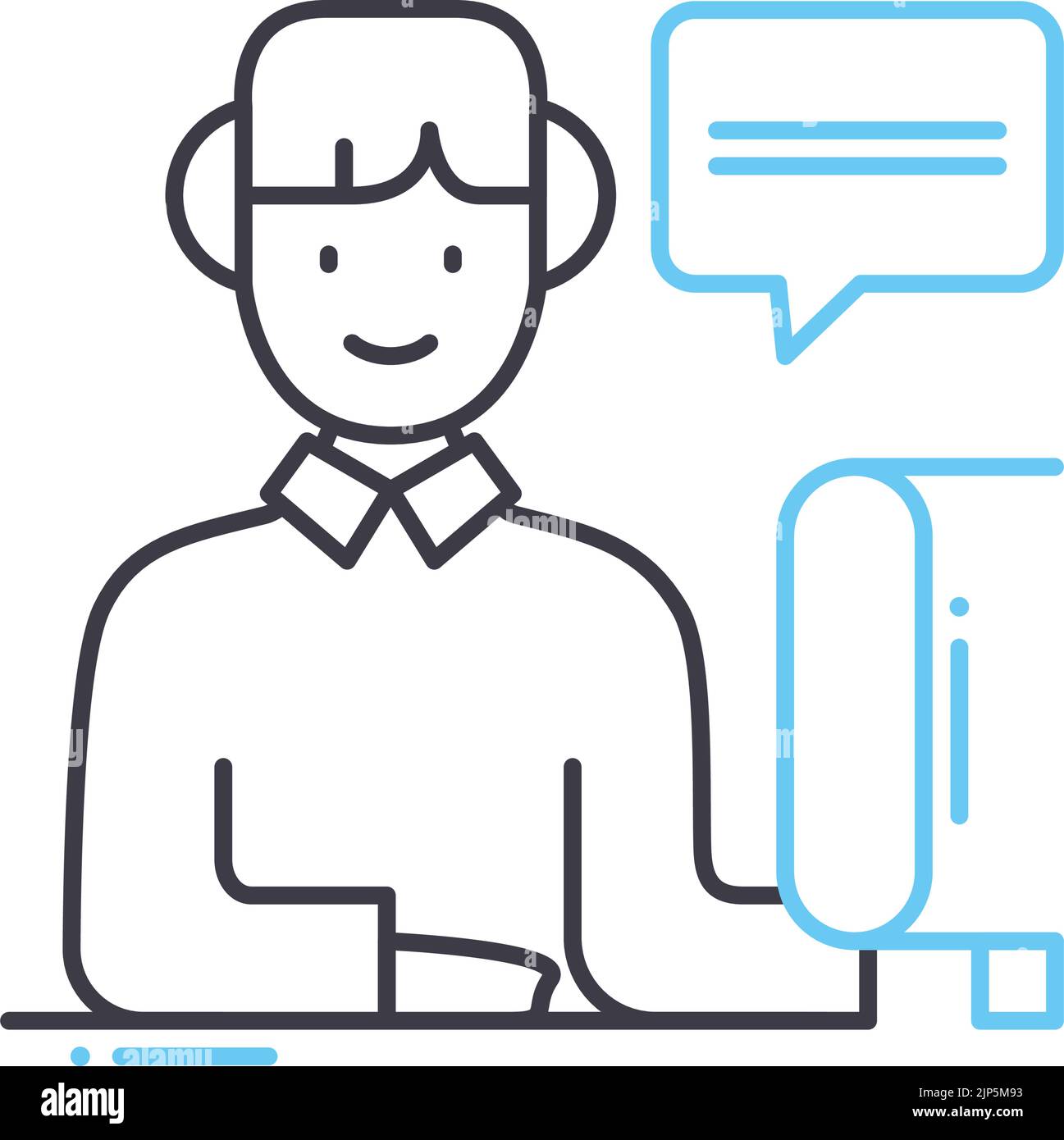 call center line icon, outline symbol, vector illustration, concept ... call center line icon, outline symbol, vector illustration, concept ...