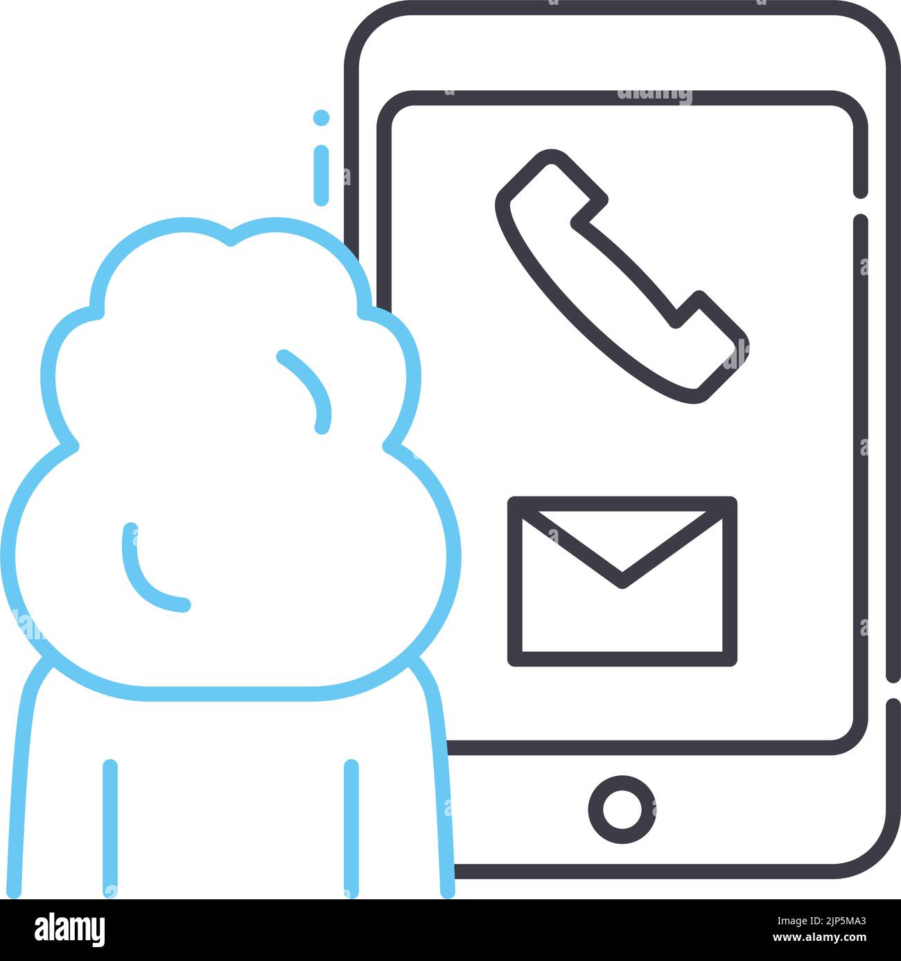 contacts line icon, outline symbol, vector illustration, concept sign ...