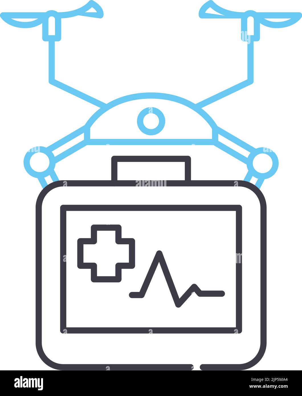 defibrillator line icon, outline symbol, vector illustration, concept ...