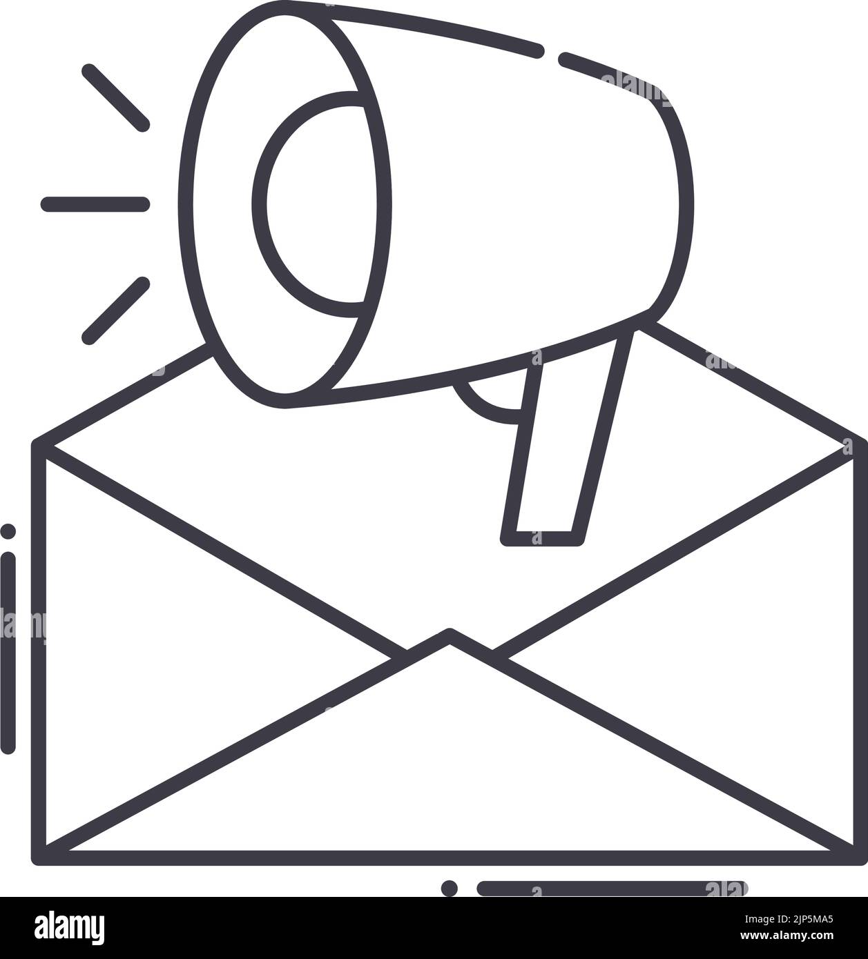 email marketing campaign line icon, outline symbol, vector illustration ...