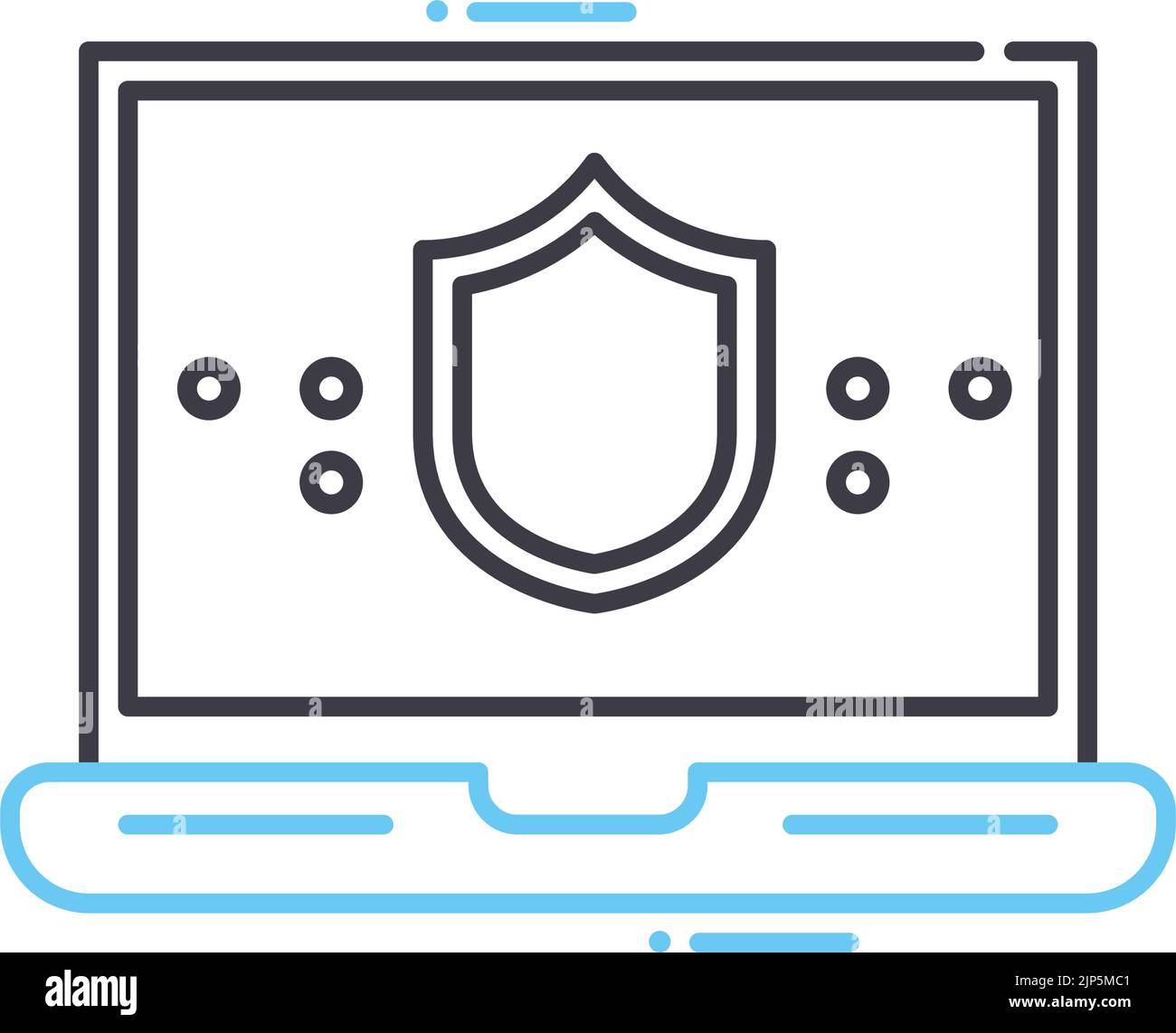 computer security line icon, outline symbol, vector illustration, concept sign Stock Vector ...